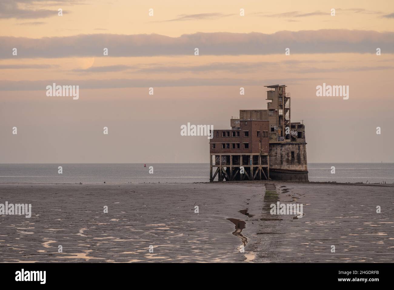 Grain fort between the Isle of Grain and Sheerness on the Medway. With ...