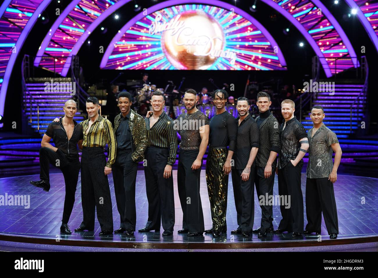 The male celebrity and professional dancers during the Strictly Come ...