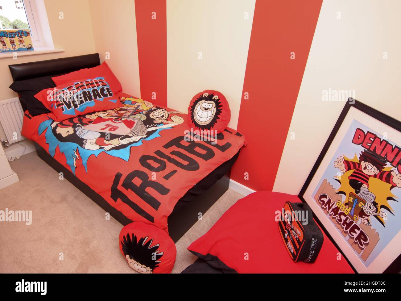 Childs boys bedroom, Dennis the Menace theme, right colour color, bed ...