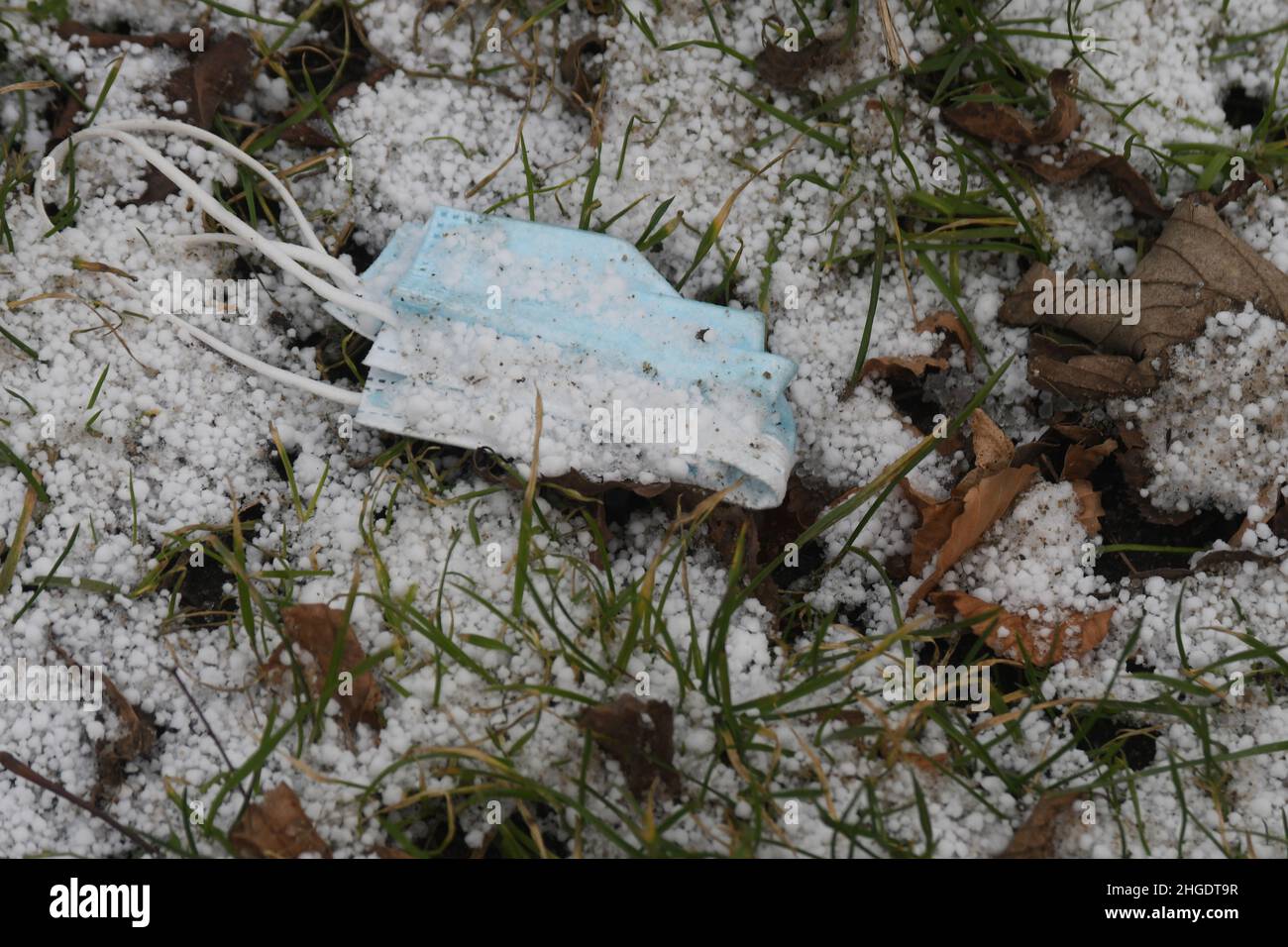 Copenhagen/Denmark./20 Januaryr 2022/ People throw used face mask on ...