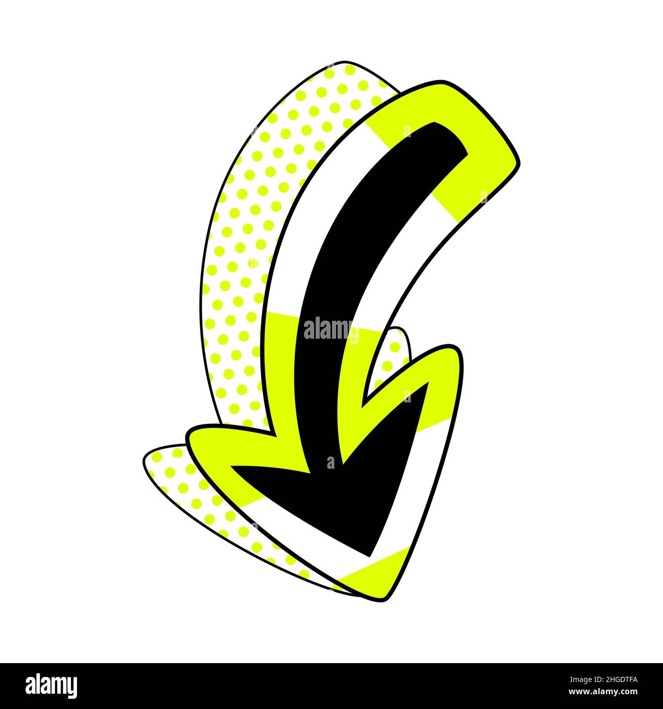 Illustration of abstract graffiti arrow. Cartoon teenage creative image ...