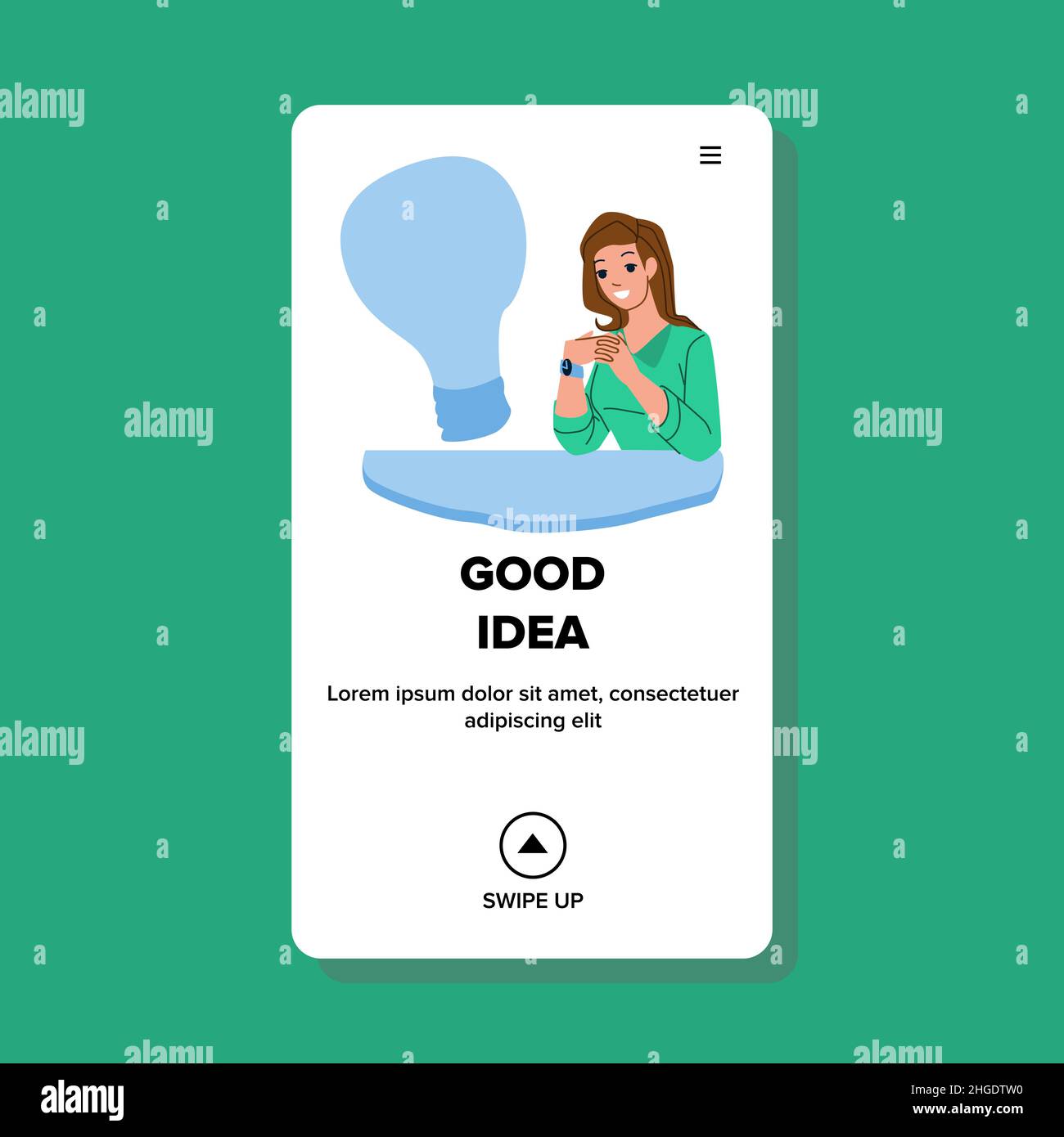 Good Idea For Startup Or Business Has Girl Vector Stock Vector Image ...