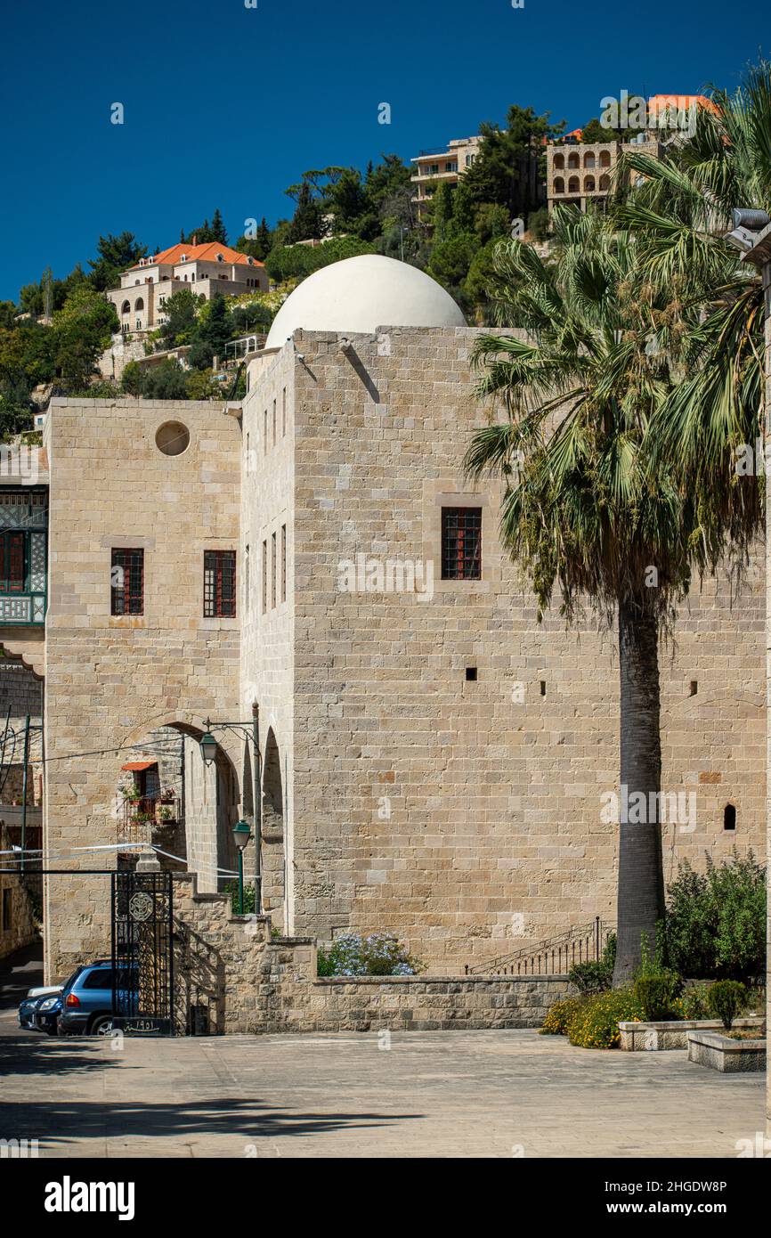 Deir El Qamar village beautiful green landscape and old architecture in ...