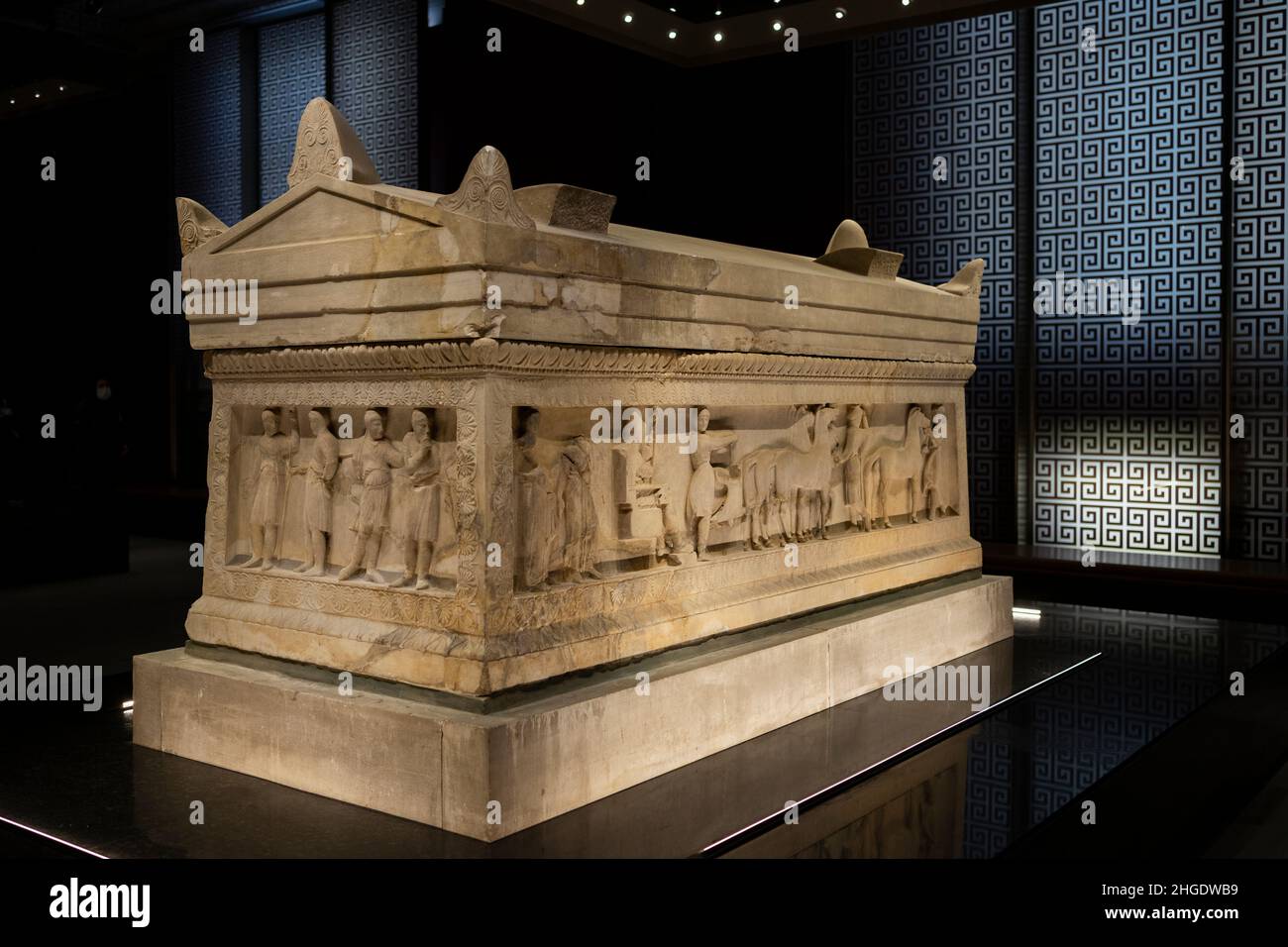 Satrap Sarcophagus in Istanbul Archaeology Museum, Turkey Stock Photo ...