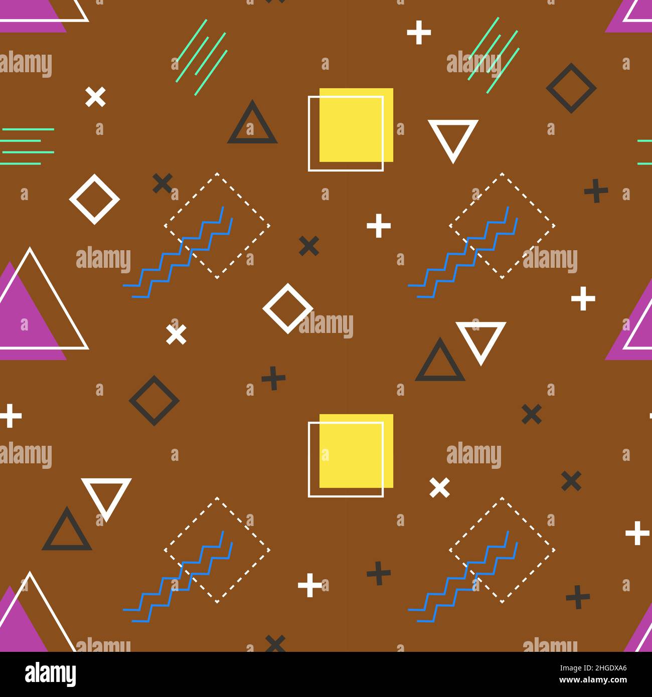 seamless pattern on a brown background of geometric shapes Stock Vector ...