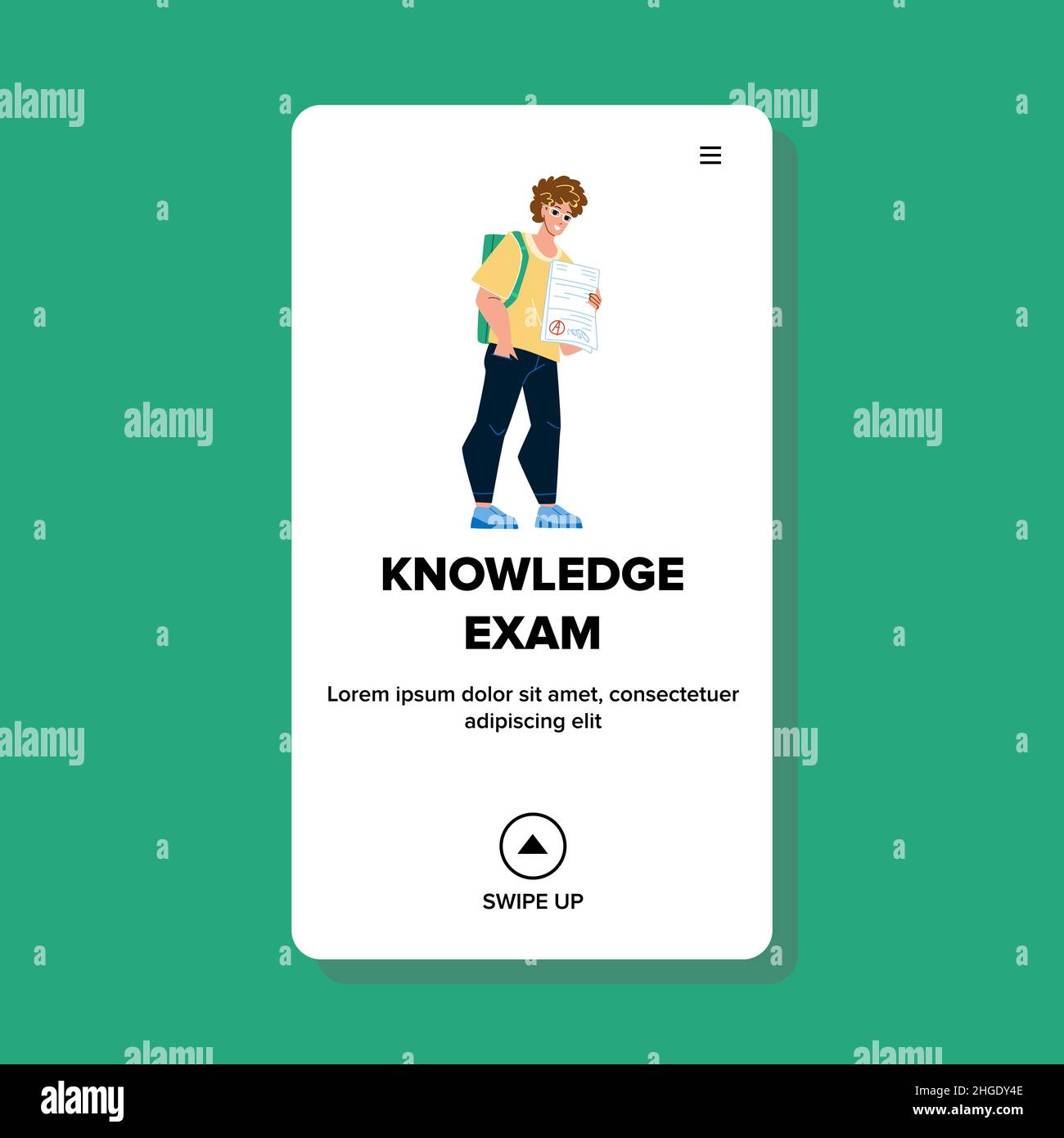 Successful Knowledge Exam Young Student Vector Stock Vector Image & Art ...
