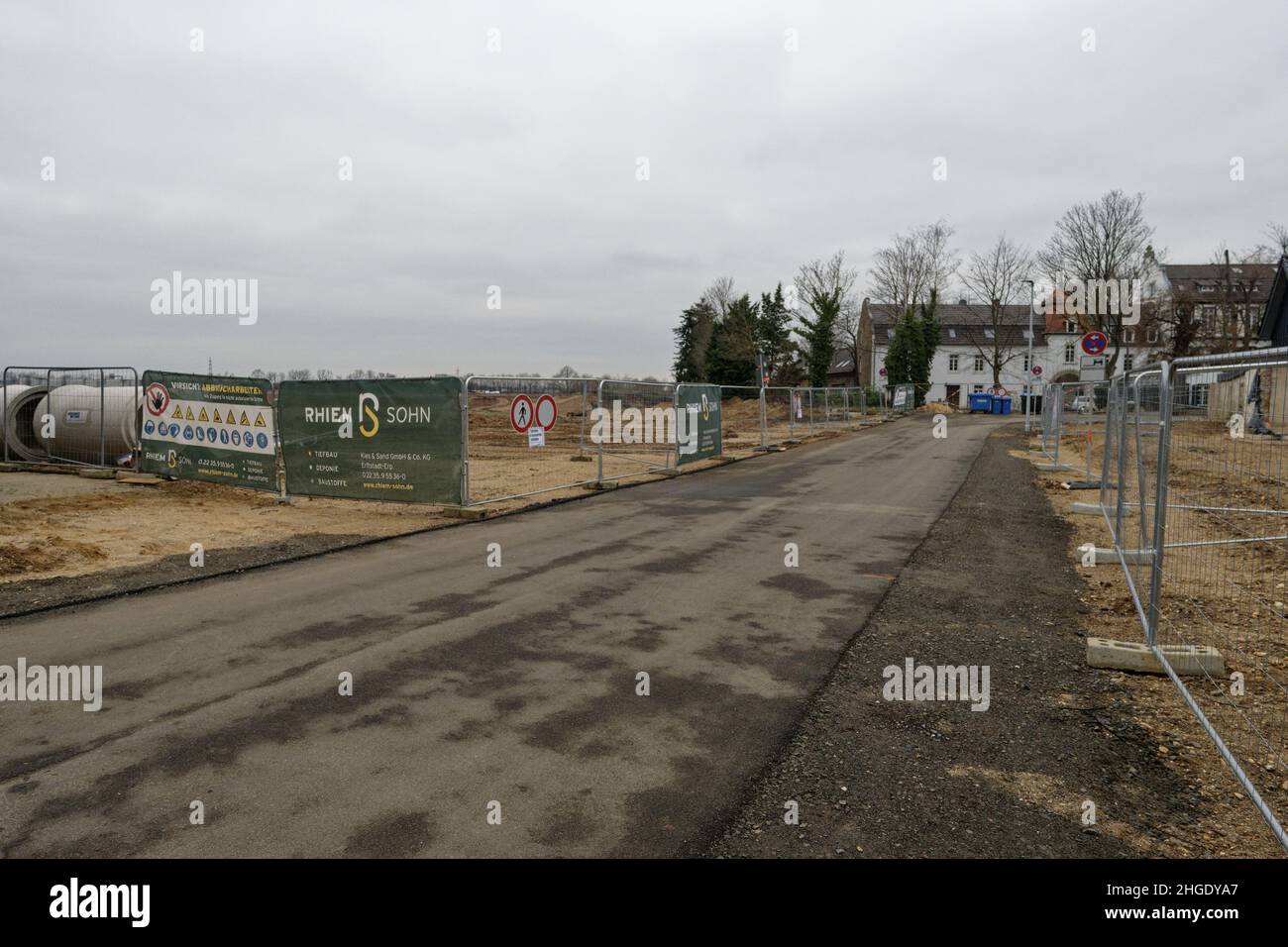 Erftsadt, Germany. 19th Jan, 2022. A fence blocks off a spot near the ...