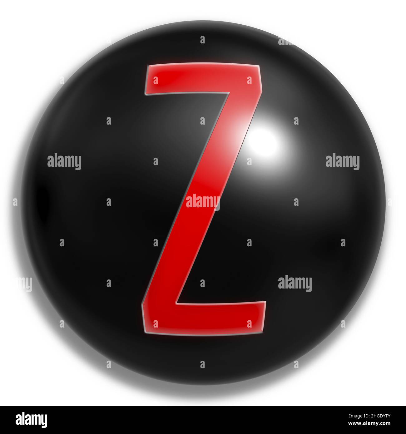 Monogram of uppercase character Z , black ball Stock Photo - Alamy