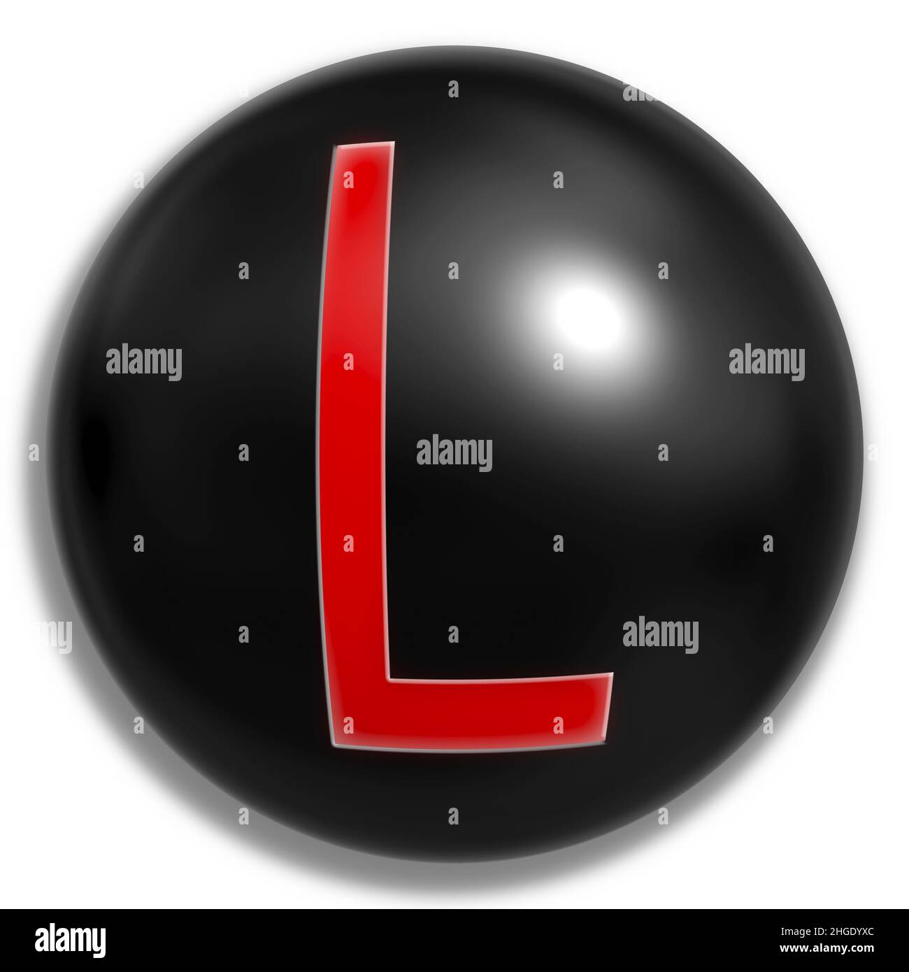 Monogram of uppercase character L , black ball Stock Photo - Alamy