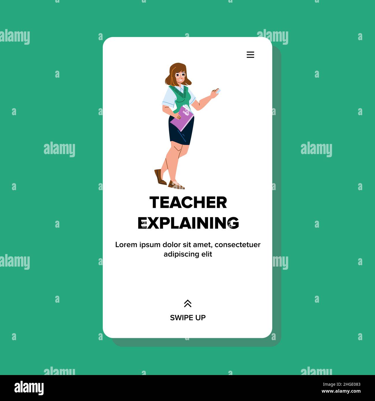 Teacher Explaining Lesson Theme In School Vector Stock Vector Image ...