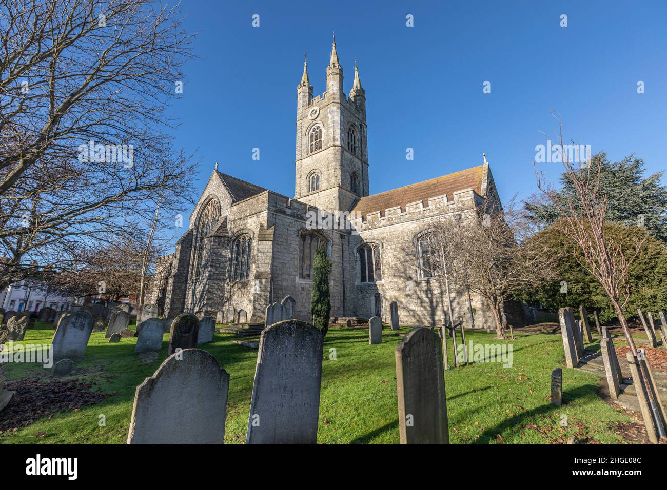 St. Mary the Virgin Church in Ashford, Kent, UK Stock Photo - Alamy