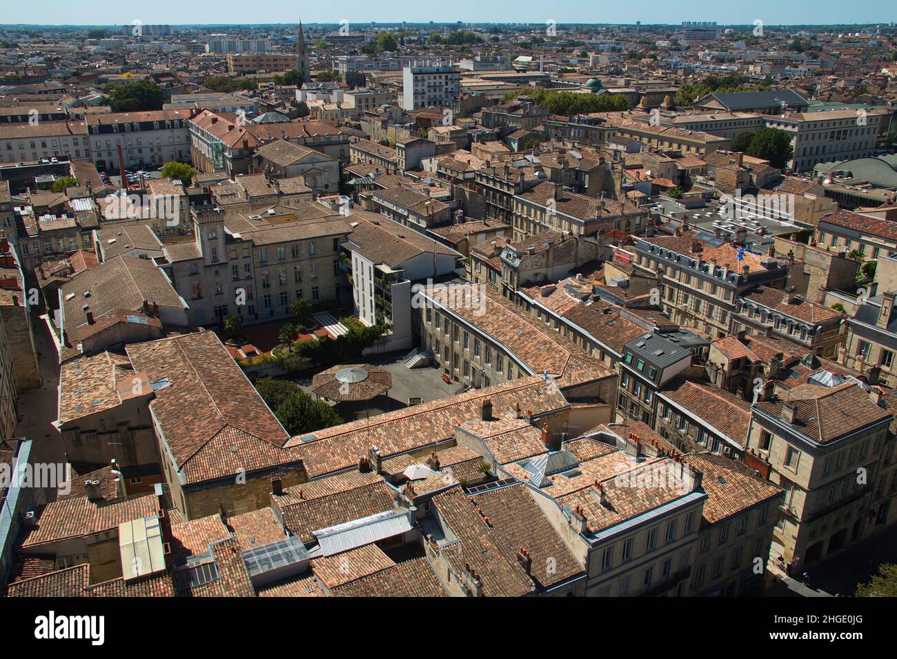 View from the tower Pey-Berland of the Cathedral Saint-Andre on the ...