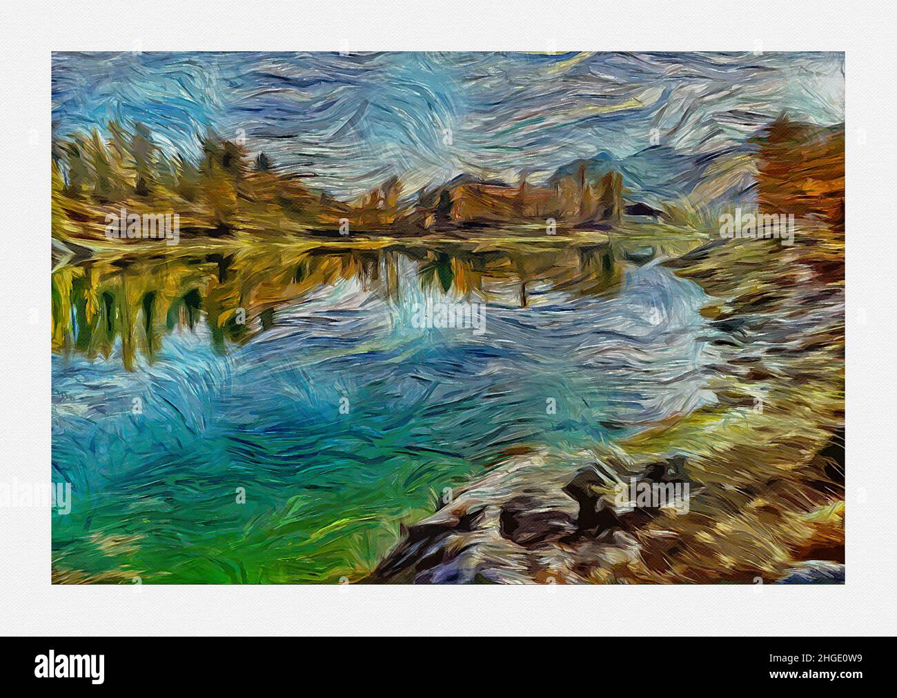 Nature Impressionism Painting Van Gogh Style Stock Photo - Alamy