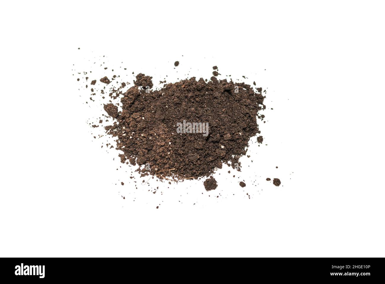 Black land for plant isolated on white background. Ground pattern Stock ...