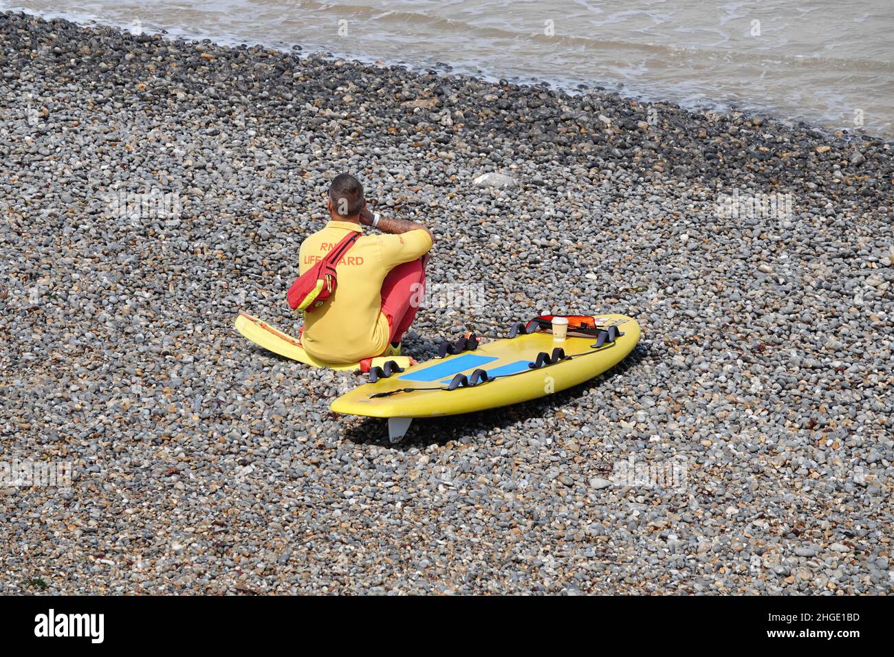 Lifeguard on the beach in summer in England, UK Stock Photo - Alamy
