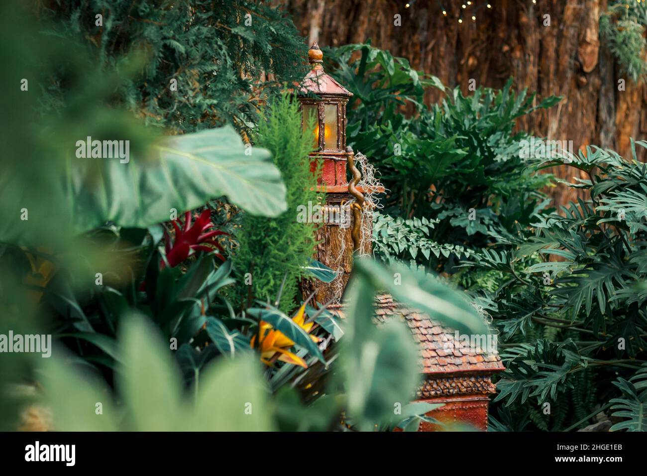 Lighthouse diorama in a holiday display Stock Photo - Alamy
