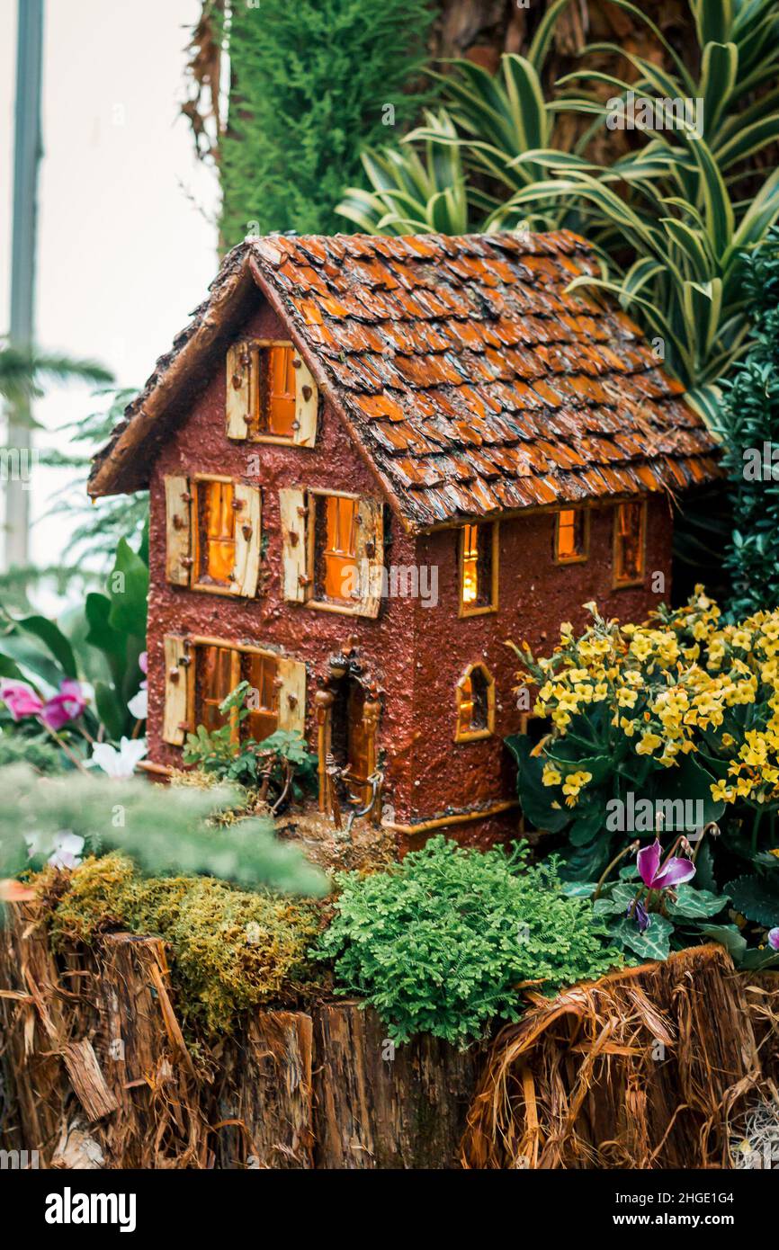 Model house in a holiday display Stock Photo - Alamy