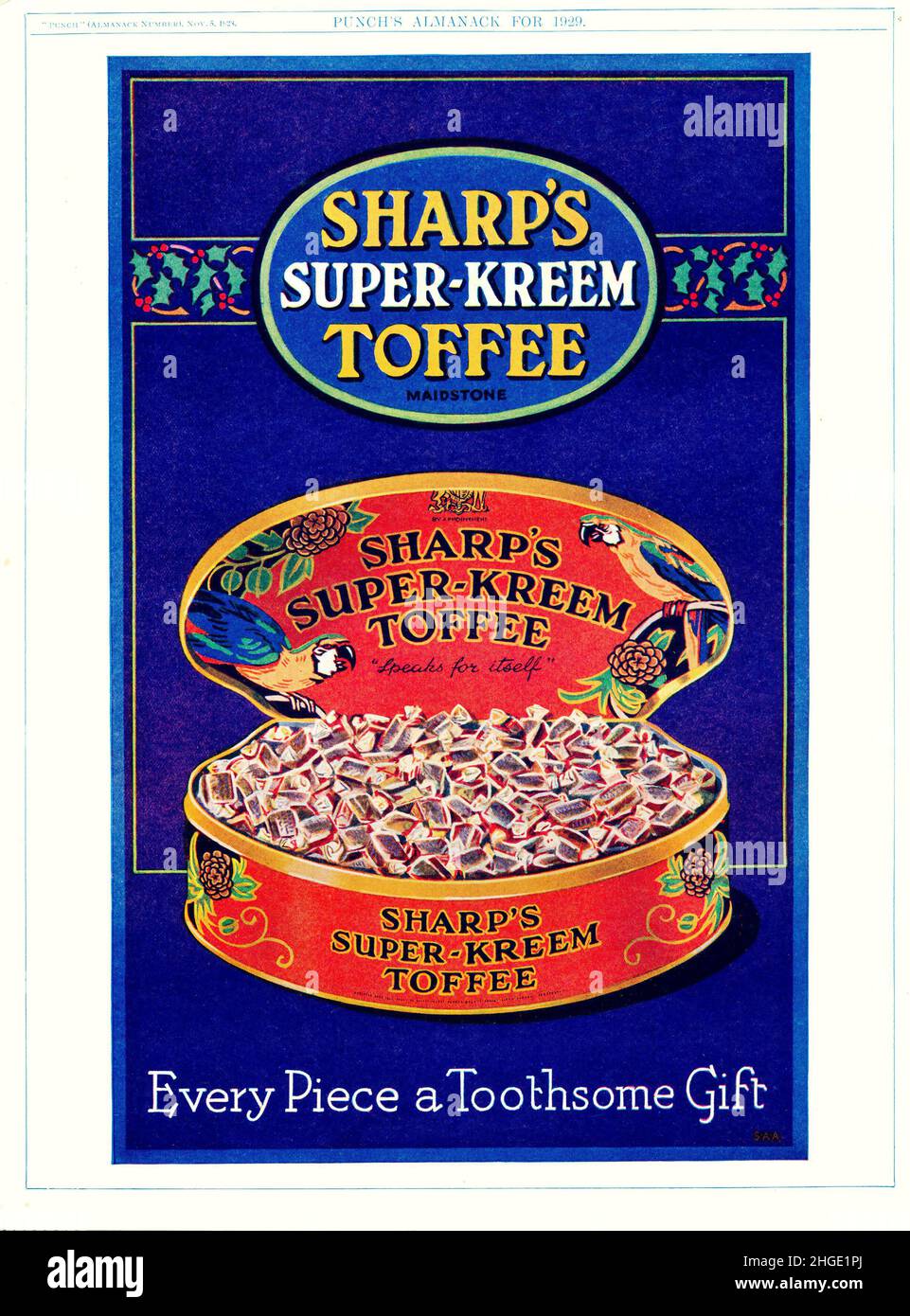 A vintage Sharps toffee advert from Punch Magazine 1929 Stock Photo - Alamy