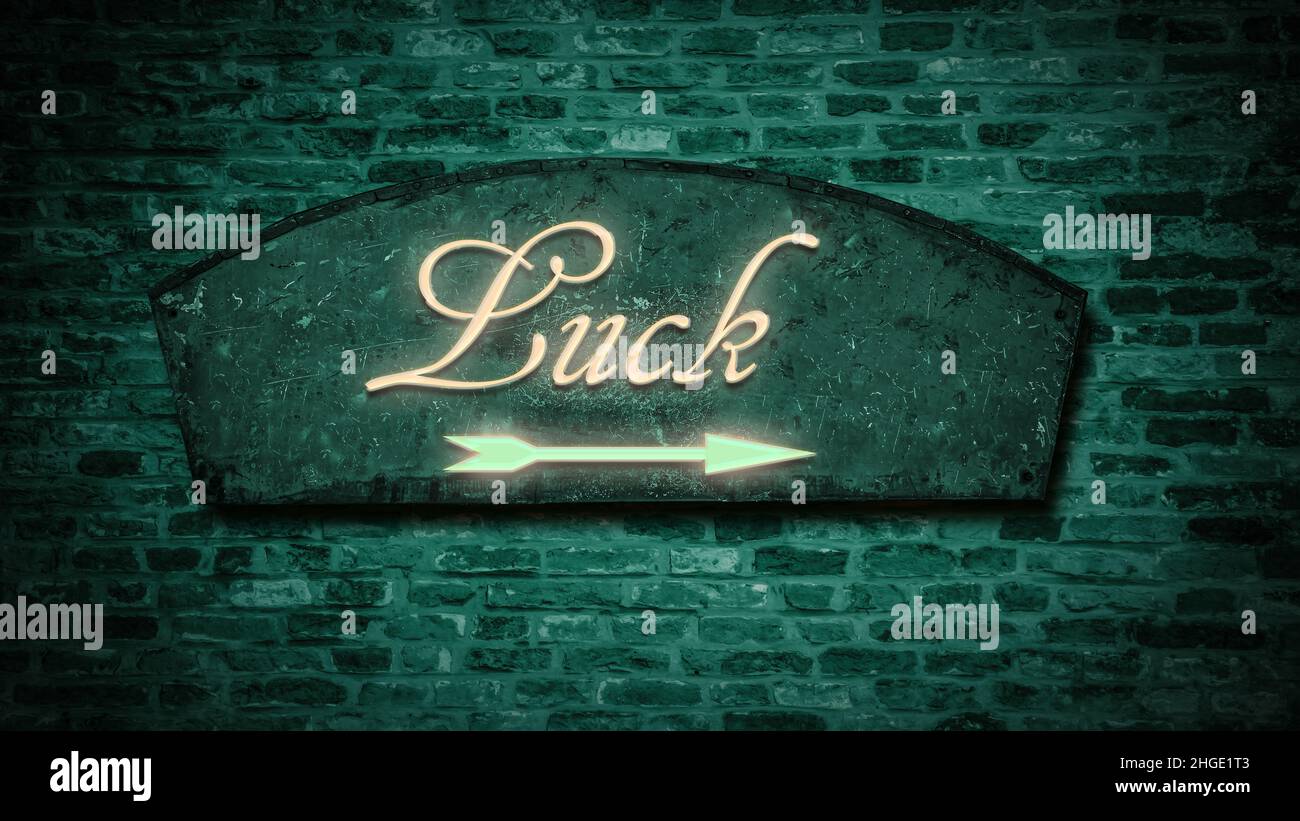Street Sign the Direction Way to Luck Stock Photo - Alamy