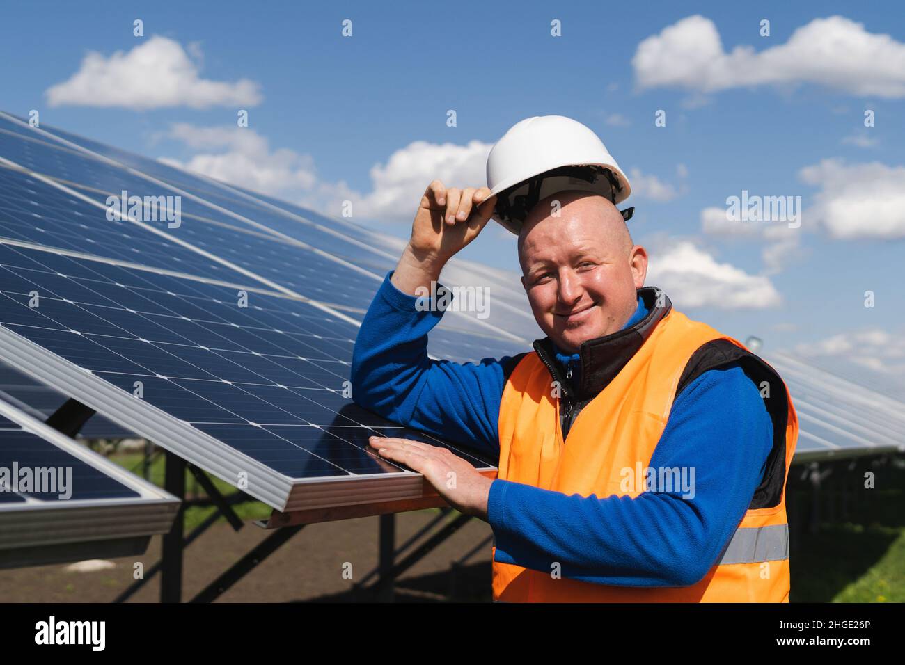 Portrait solar farm worker hi-res stock photography and images - Alamy