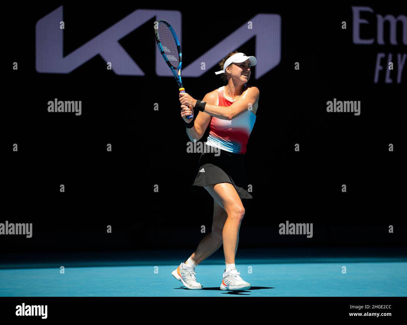 Rebecca Peterson of Sweden in action against Iga Swiatek of Poland the ...