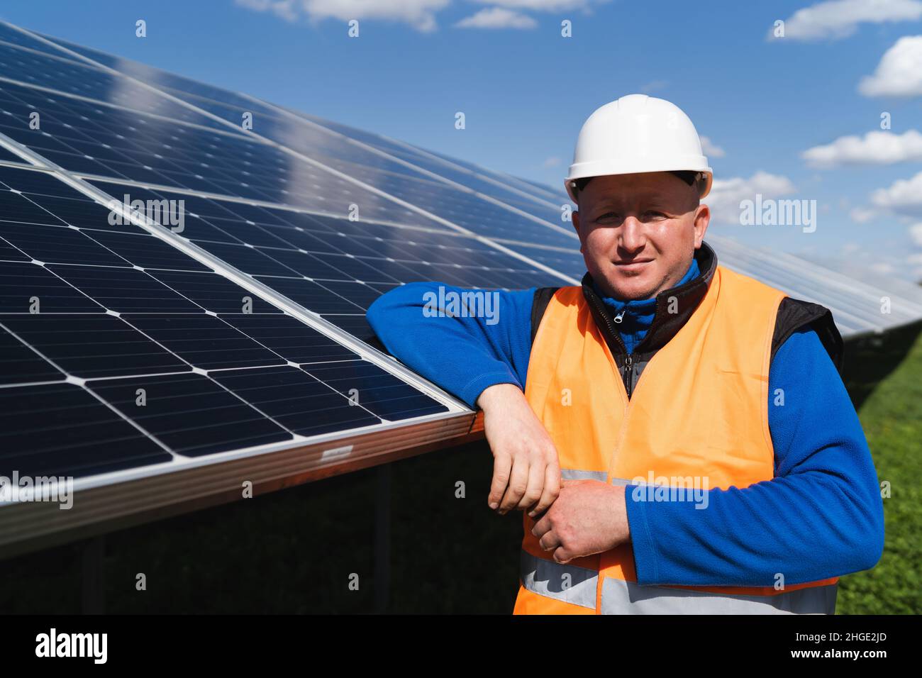 Portrait solar farm worker hi-res stock photography and images - Alamy