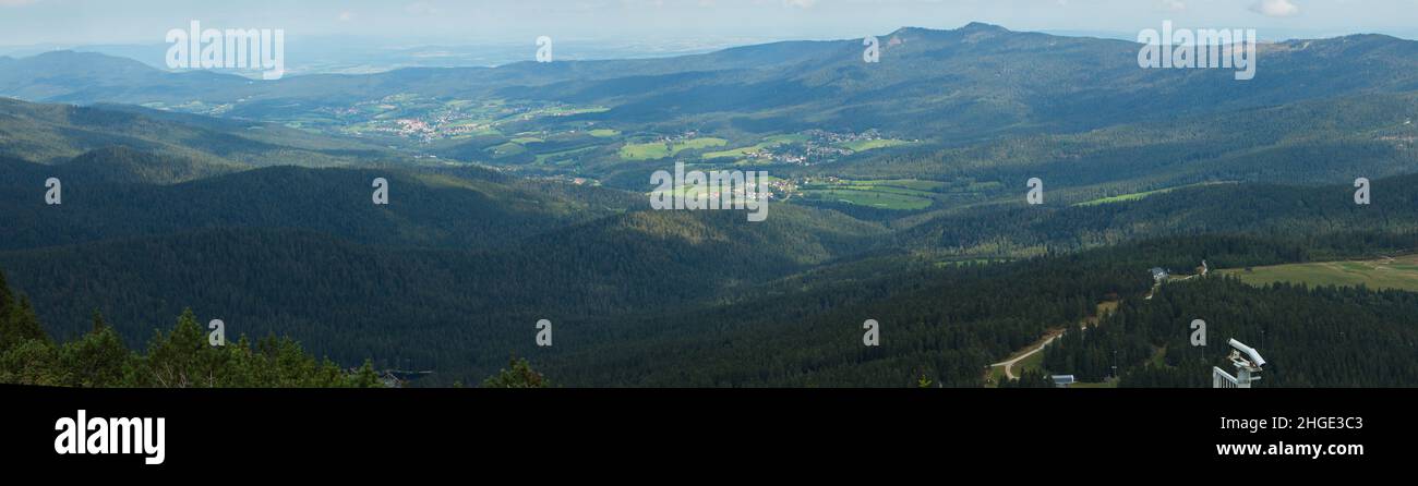 Panoramic view from Großer Arber in Bavaria,Germany,Europe Stock Photo ...