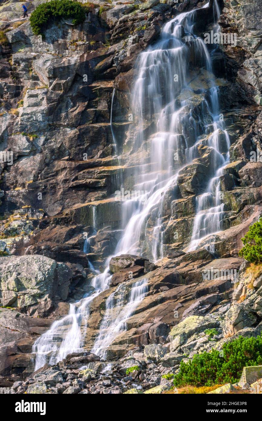 The Skok waterfall in Mlynicka valley of High Tatras National Park ...