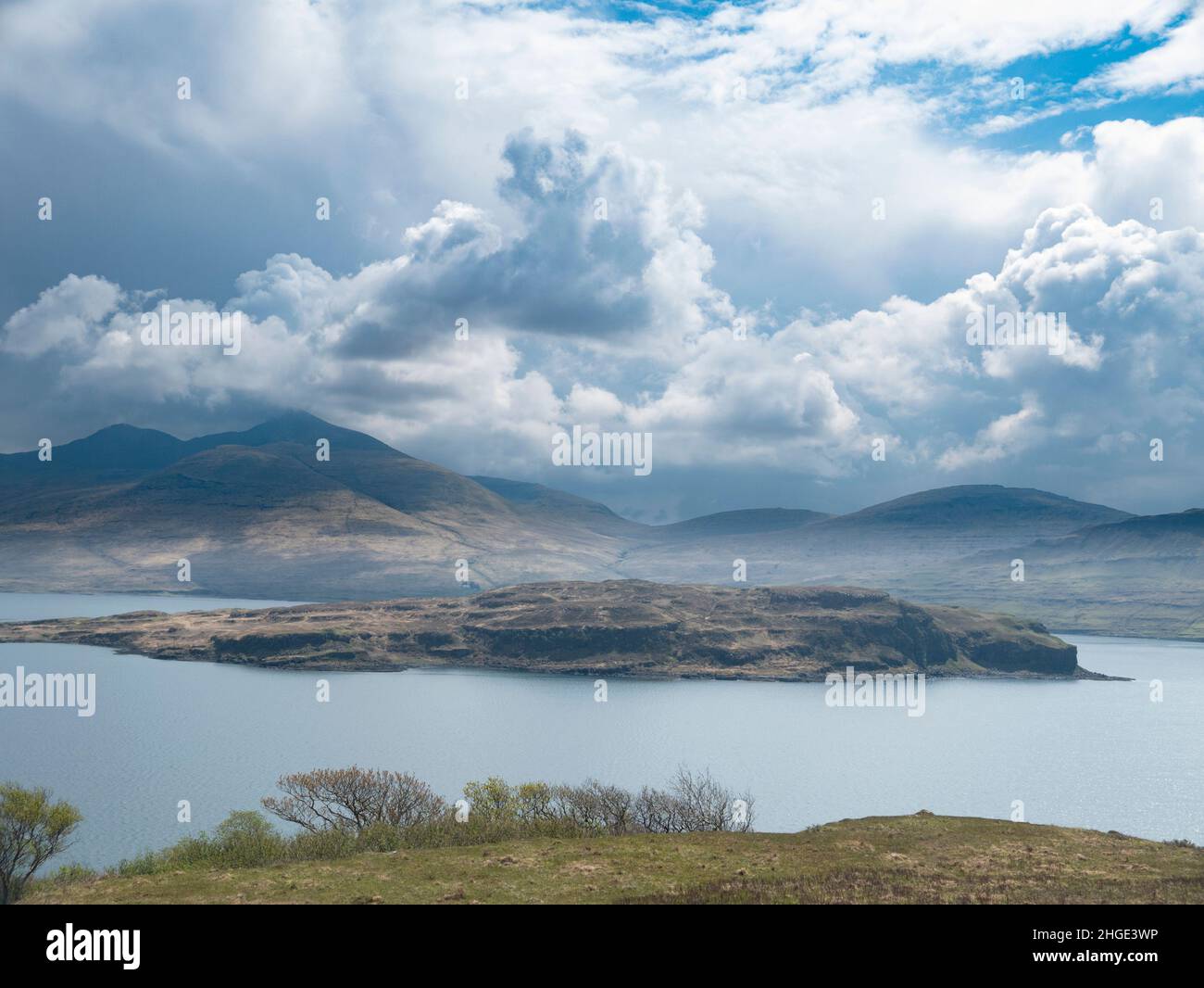 Loch Na Keal, Mull, showing Eorsa island Stock Photo - Alamy