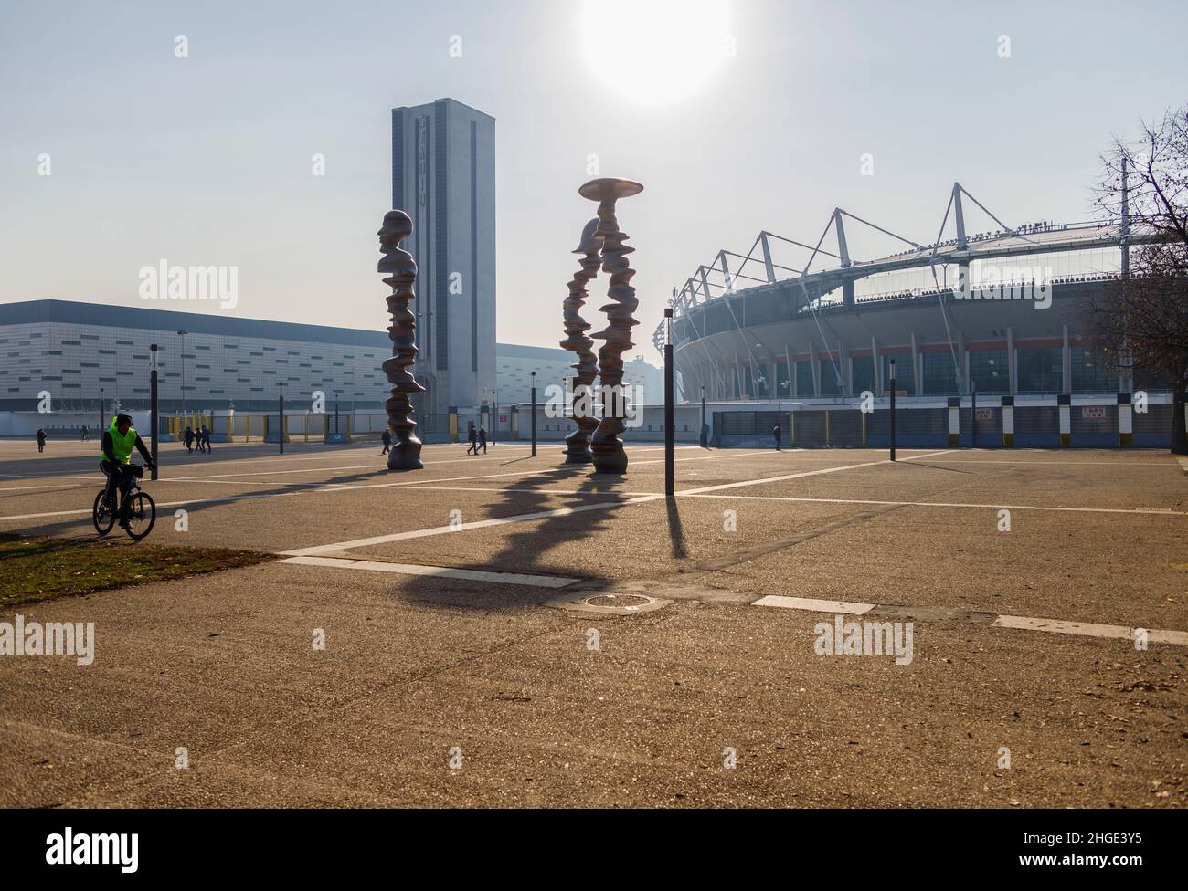 Turin, Italy - December 15, 2021: Piazza d'Armi, with the Olympic ...