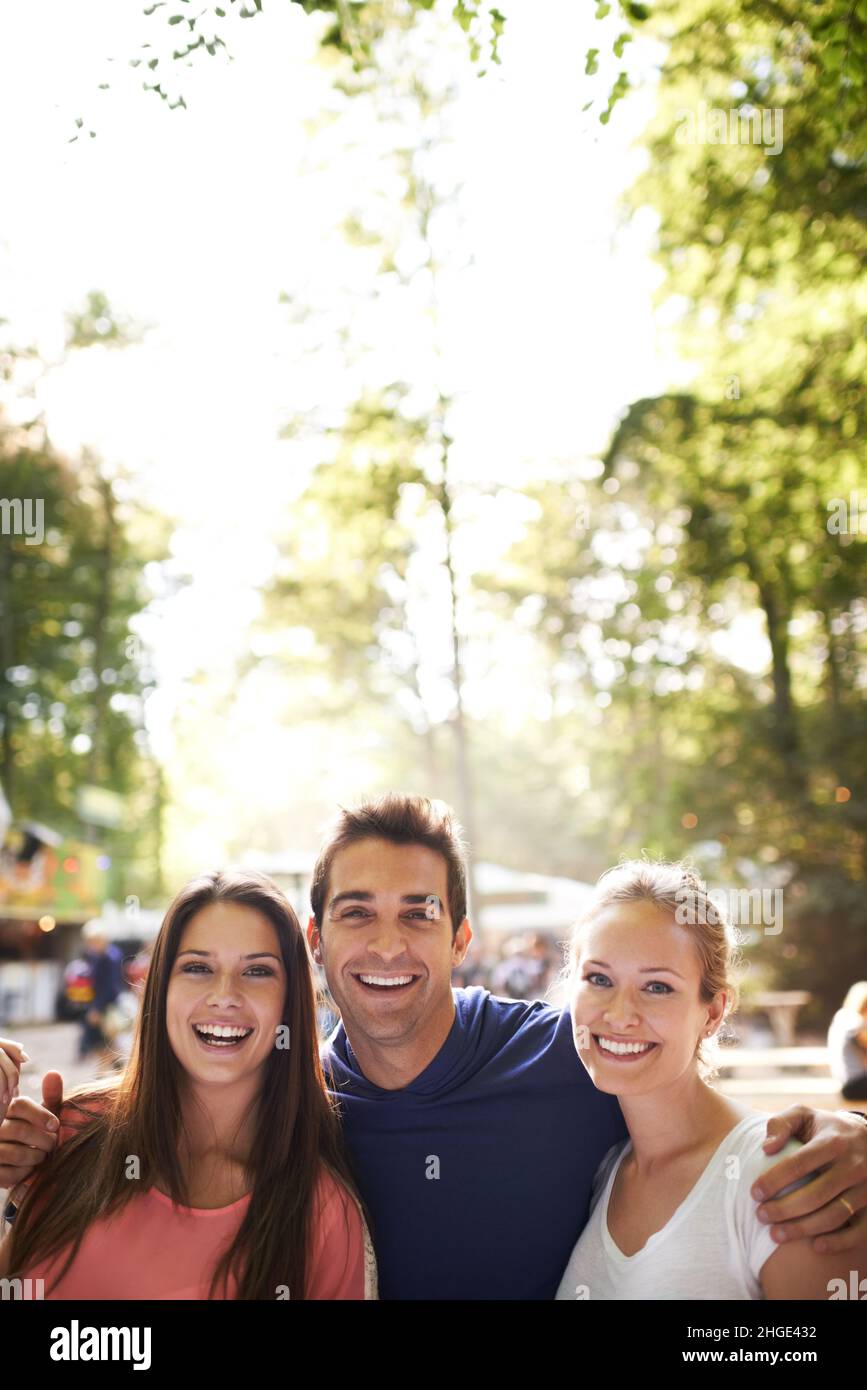 His favorite friends. A group of friends standing together in an ...