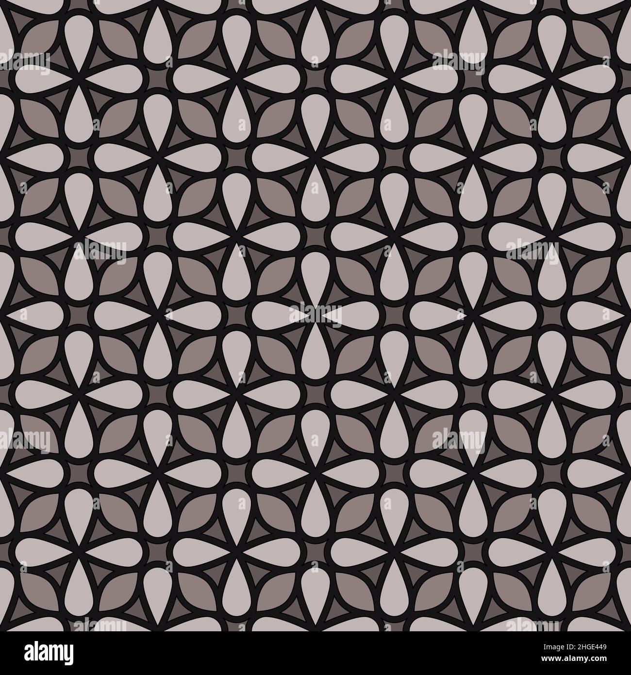 Retro Geometric Seamless Background in Black and White Color. Vector ...