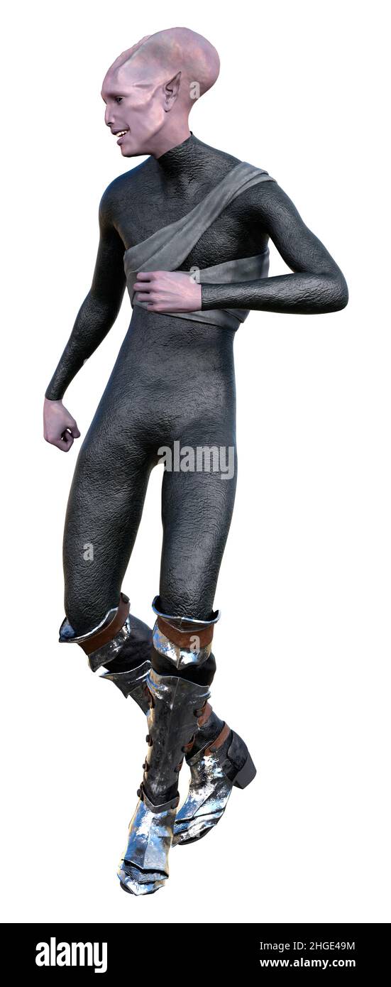 3D rendering of a fantasy alien isolated on white background Stock ...