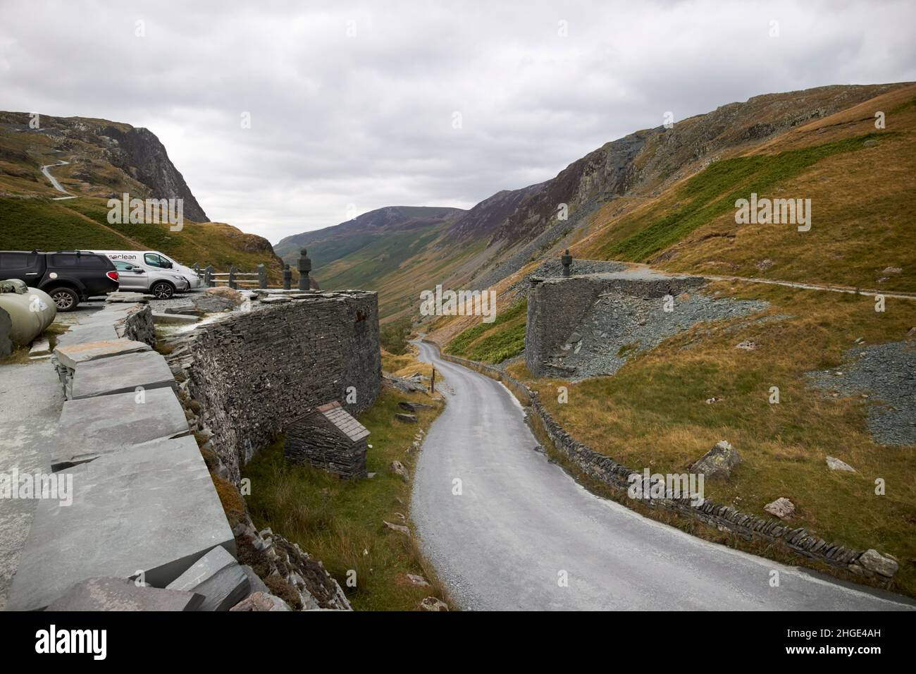 top of honister pass viewed from honister slate mine lake district ...