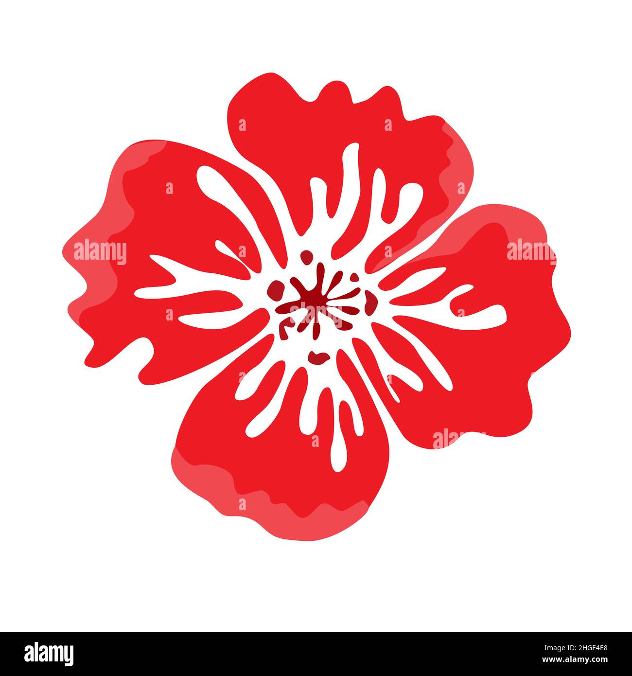 Abstract red poppy isolated on white background. Vector illustration ...