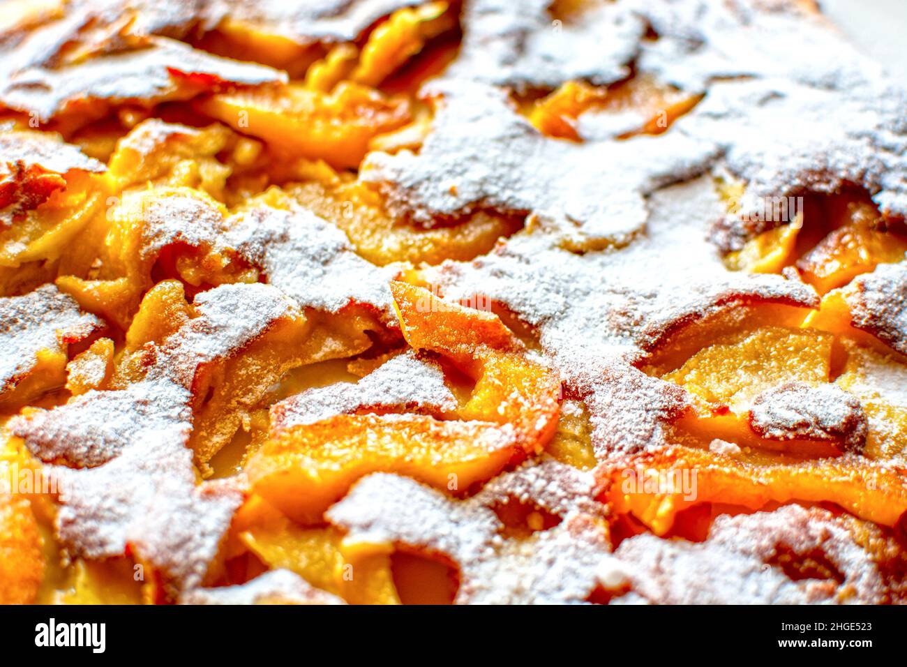 Apple slice cake with icing sugar on top Stock Photo - Alamy