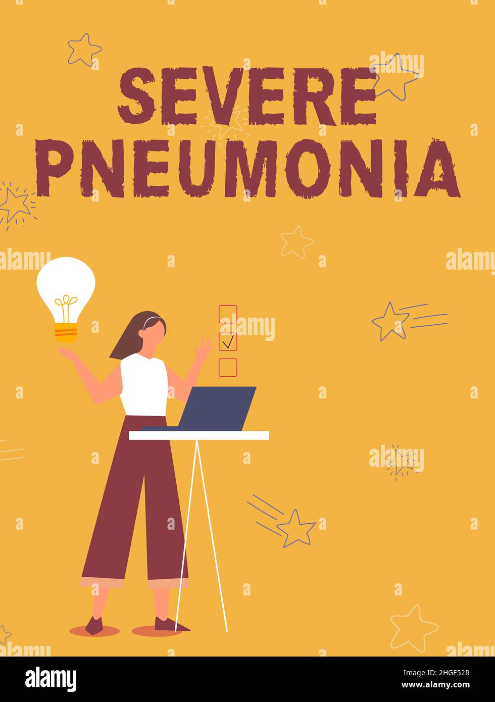 Text sign showing Severe Pneumonia, Word Written on acute disease that ...