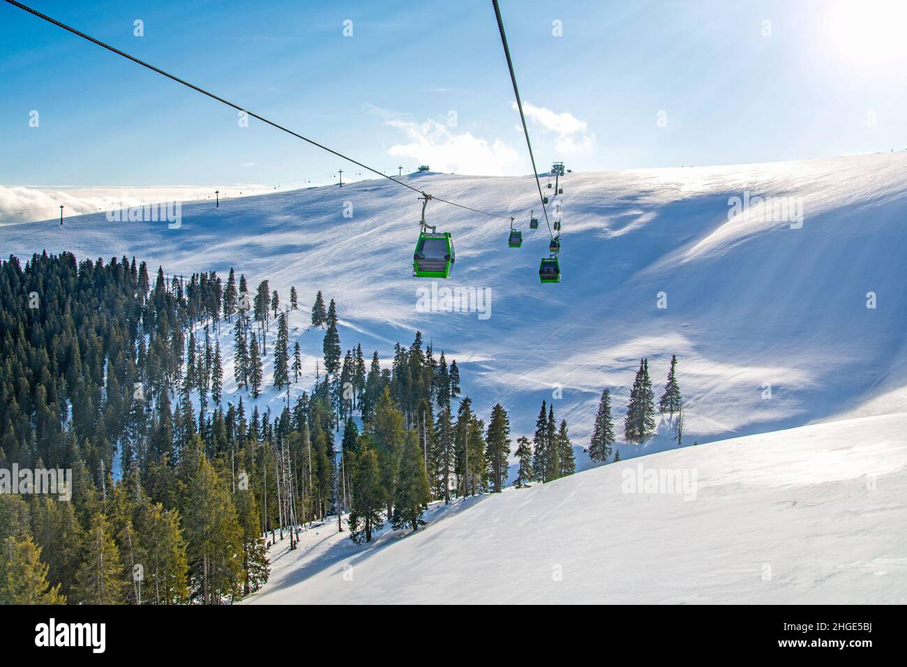 Winter landscape in Romania, Transalpina ski resort, Carpathians Stock ...