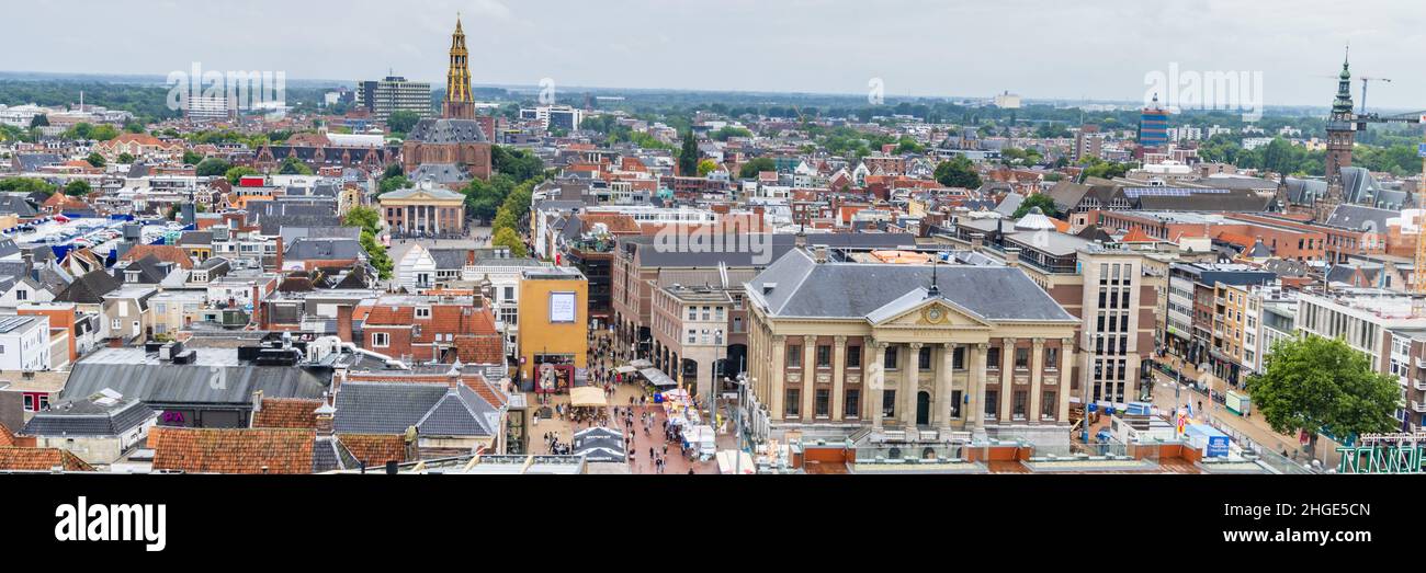 Panoramic view with church and Academic building from the roof of Forum ...