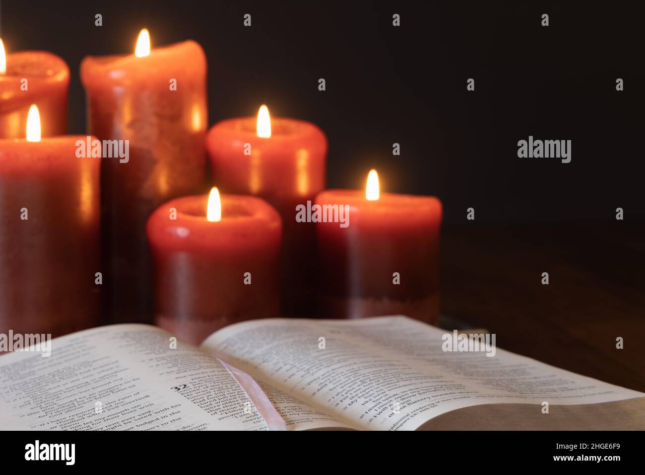 Open Bible And Candle Wallpaper