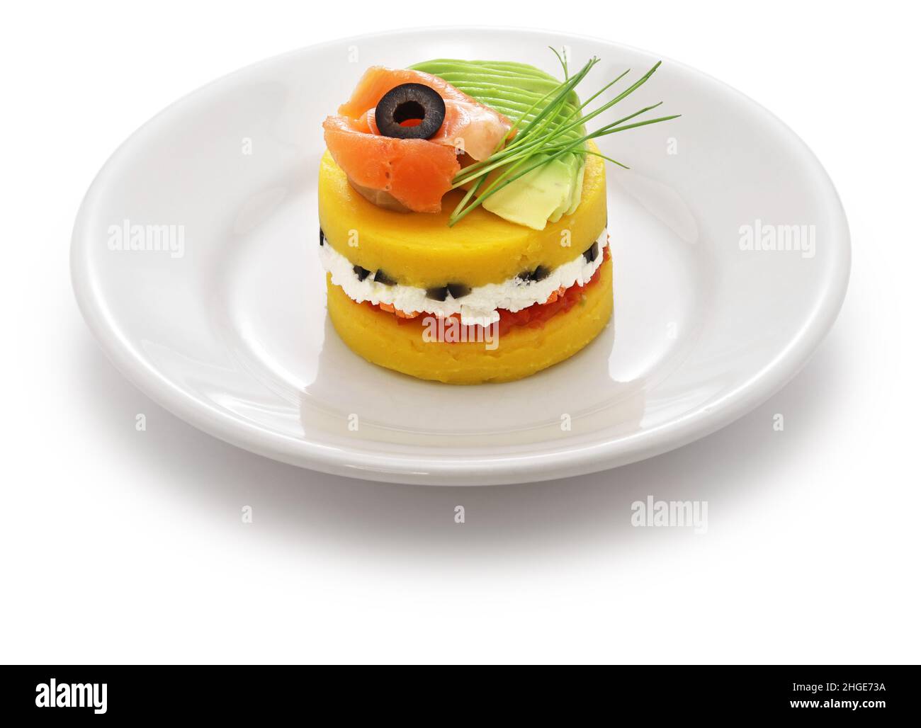 causa, traditional peruvian layered potato salad Stock Photo - Alamy