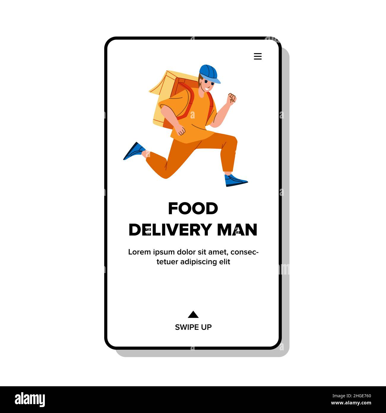 Food delivery man vector Stock Vector Image & Art - Alamy