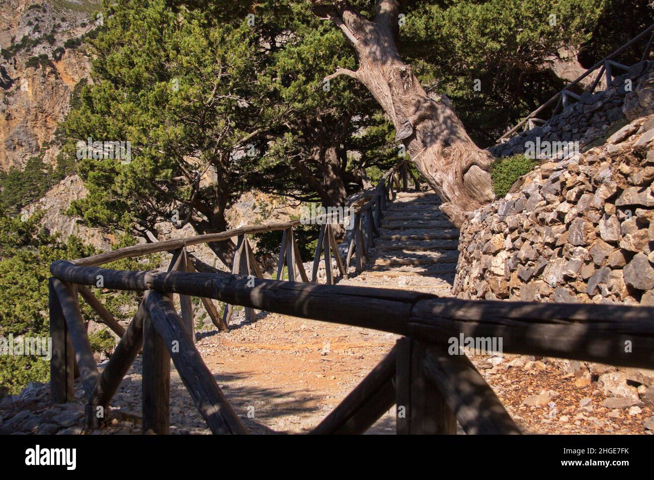 Hiking track in Samaria Gorge on Crete in Greece,Europe Stock Photo - Alamy