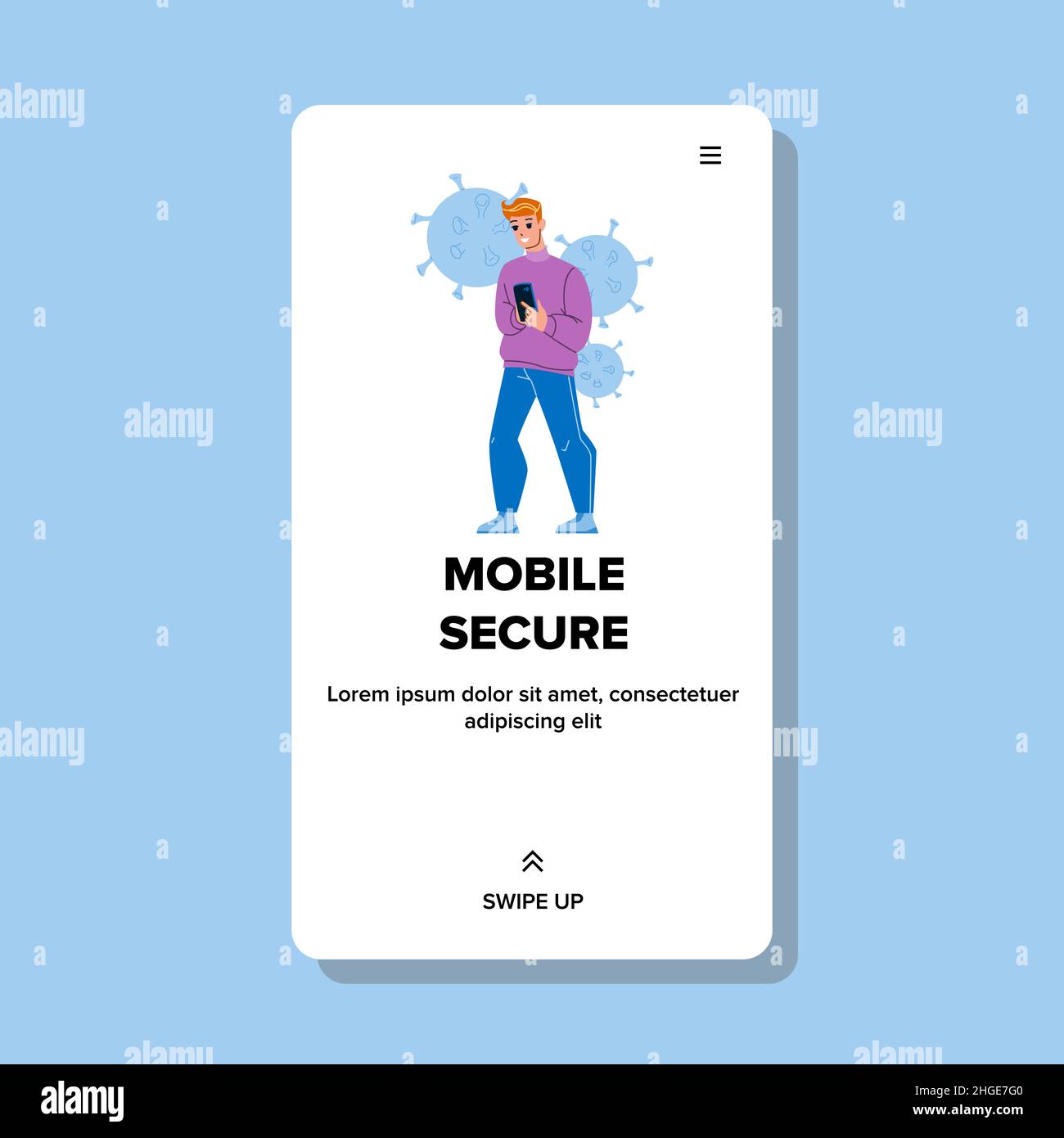 Mobile secure vector Stock Vector Image & Art - Alamy