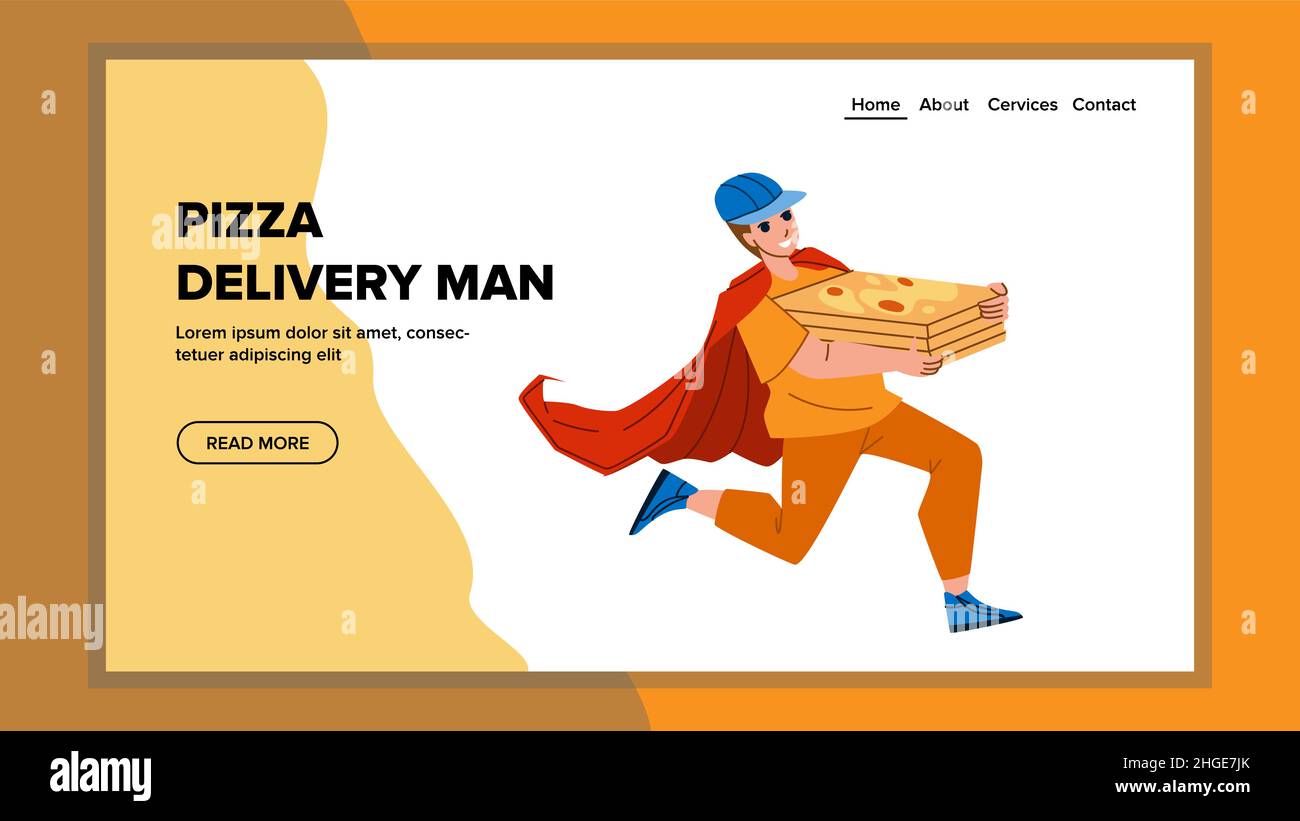 Pizza delivery man vector Stock Vector Image & Art - Alamy