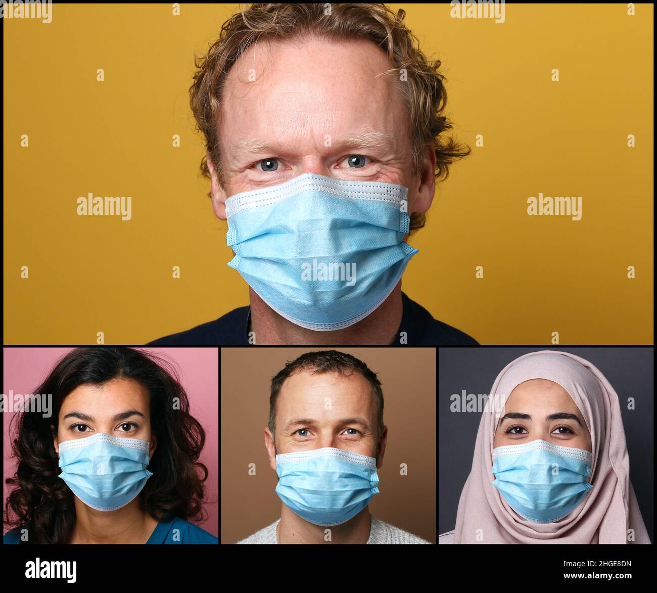 Beautiful people wearing a mouth mask Stock Photo - Alamy