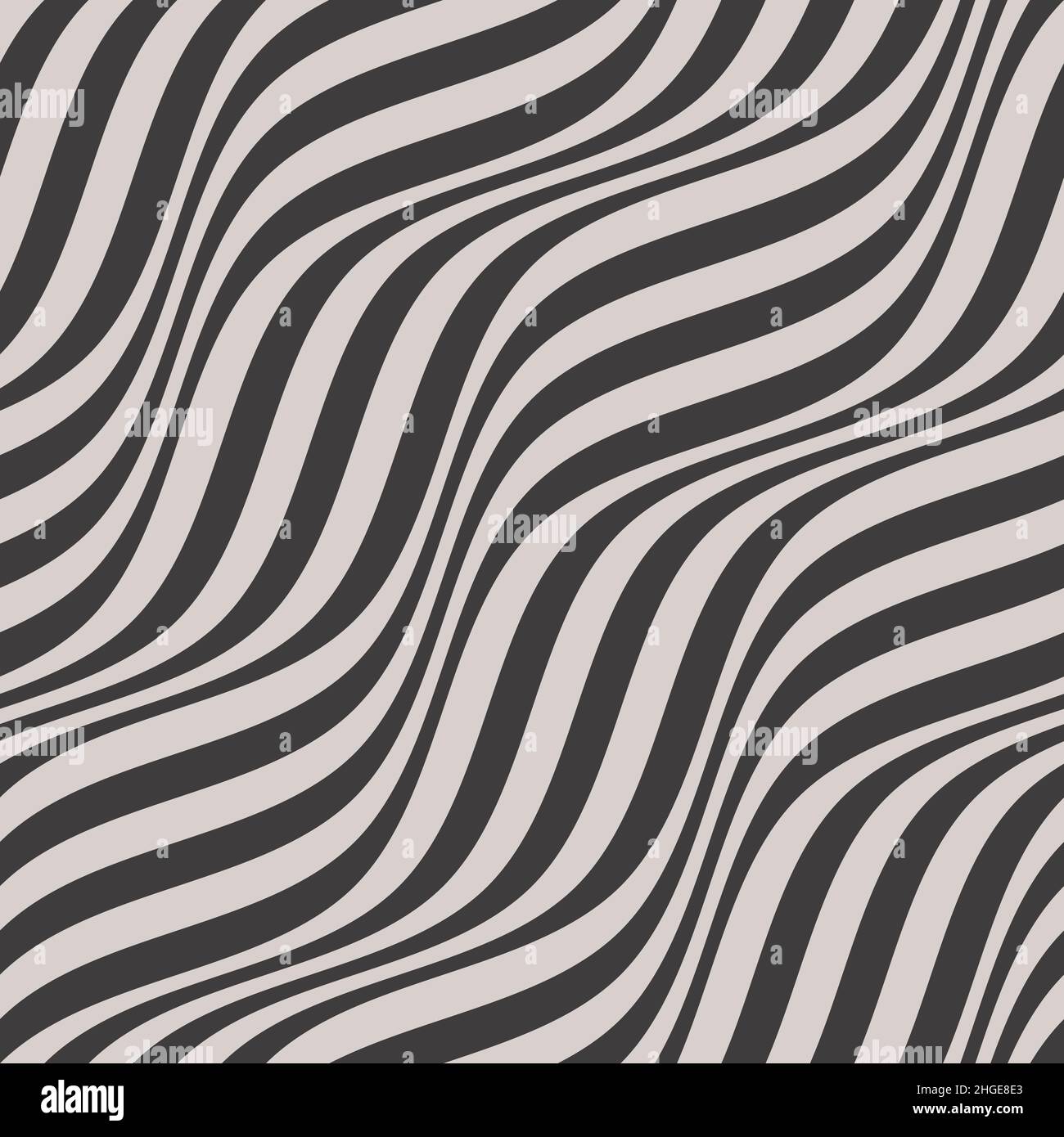 Wavy Lines Seamless Background in Black and White Color. Vector ...