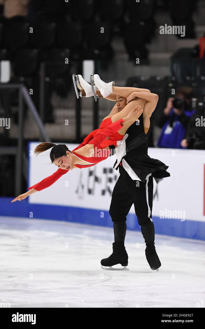 Kana MURAMOTO & Daisuke TAKAHASHI (JPN), during Ice Dance Rhythm Dance ...