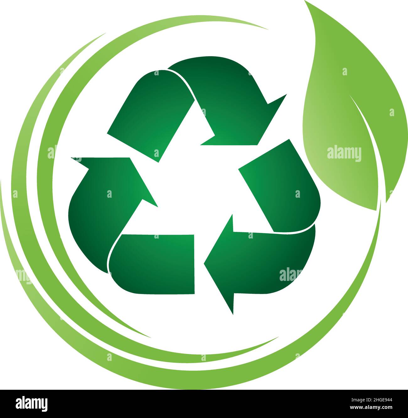 Recycling Arrows, Leaf, Recycling and Environment Logo, Icon Stock ...