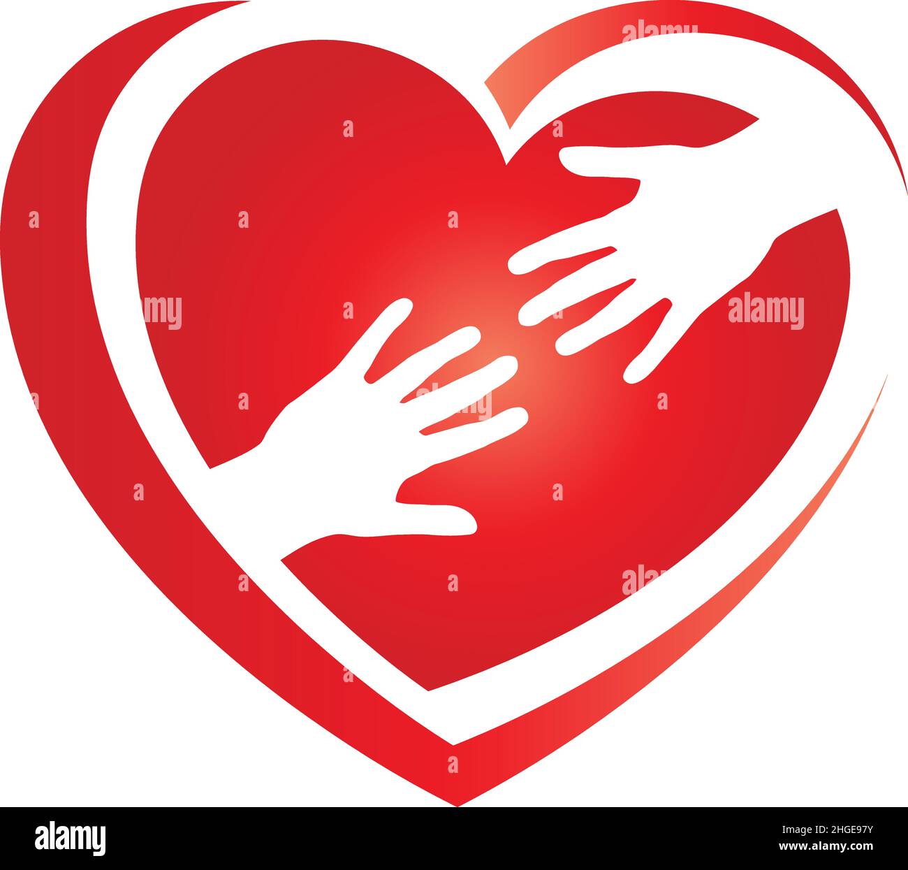 Heart and hands, helper, heart, love, carer, logo Stock Vector Image ...